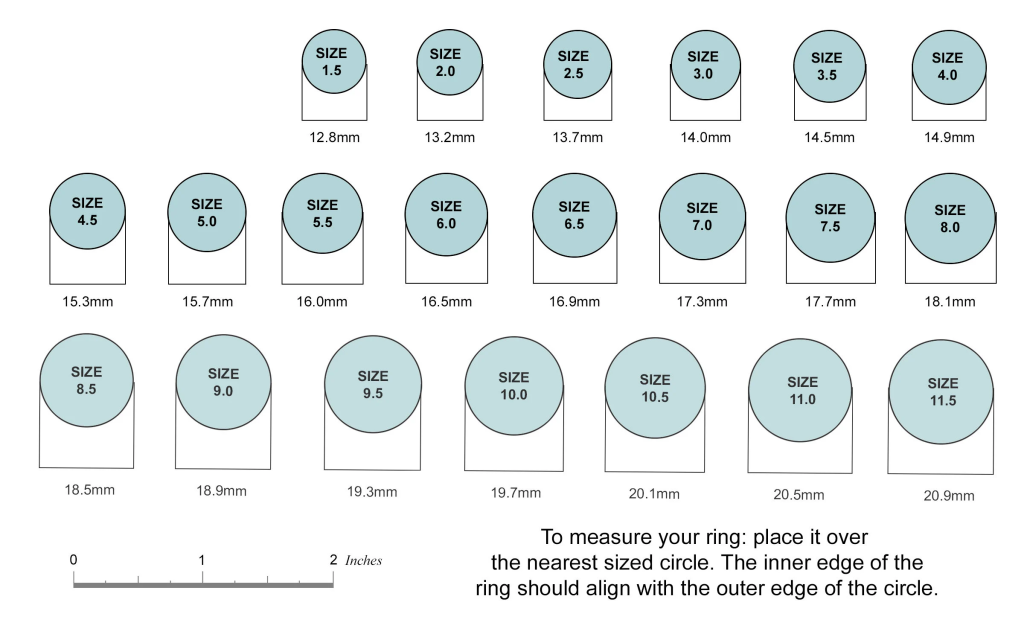 Women s Ring Size Chart Ring Size Calculator